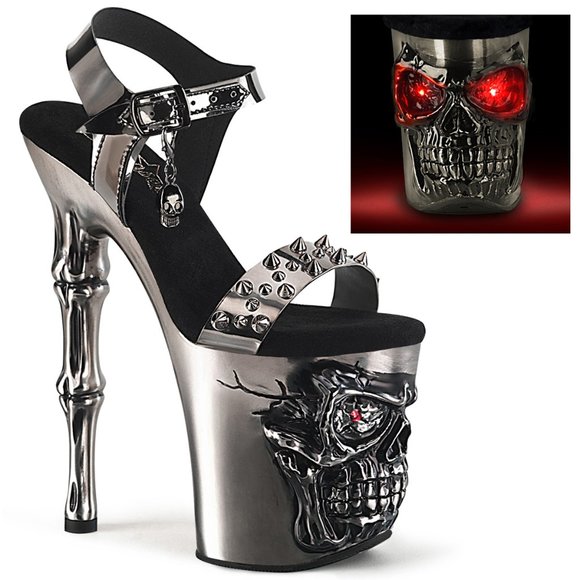 Shoes | Gothic Light Up Skull Platform High Heel Shoes | Poshmark